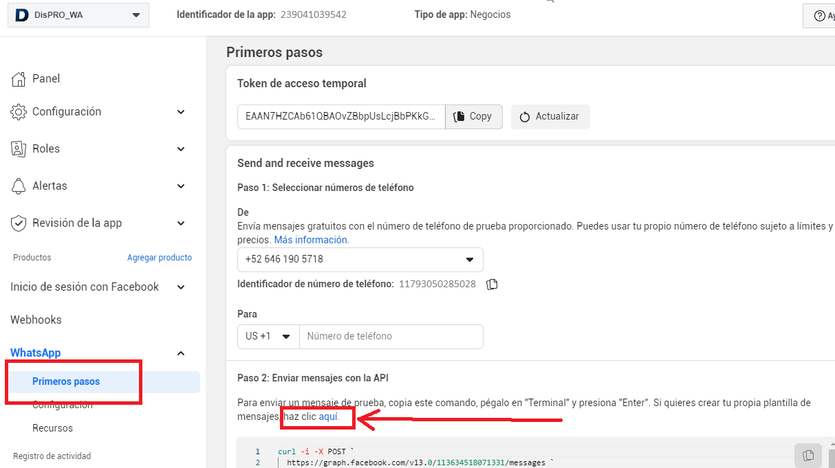 Web App > API Externos > Whatsapp API
