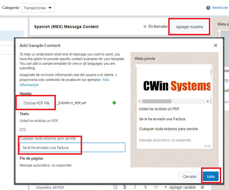Web App > API Externos > Whatsapp API