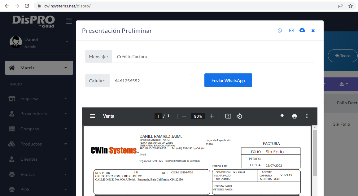 Web App > API Externos > Whatsapp API